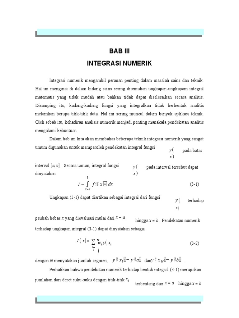 Teknik Integrasi Numerik Dasar | PDF