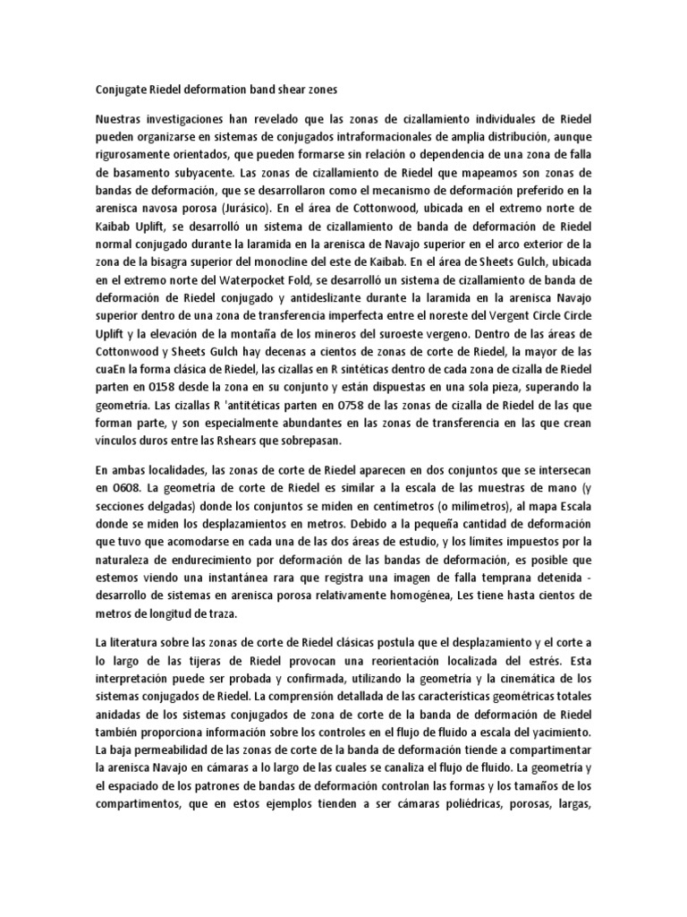 Conjugate Riedel Deformation Band Shear Zones | PDF | Falla (geología ...