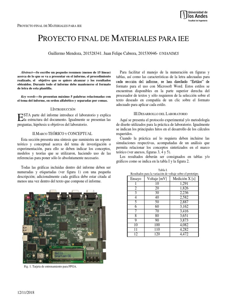 Formato Ieee para Informe | PDF | Simulación | Investigación