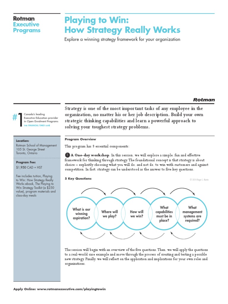 Playing To Win | PDF | Design | Business