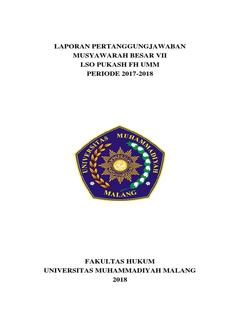 Cover LPJ Mubes VII LSO Pukash FH UMM | PDF | Pengelolaan Keuangan & Uang