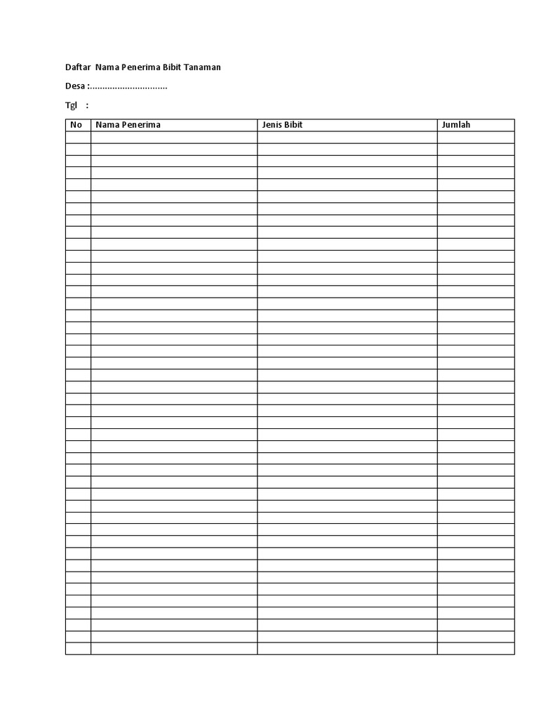 Daftar Penerima Bantuan Bibit | PDF | Olahraga & Rekreasi | Griya & Taman