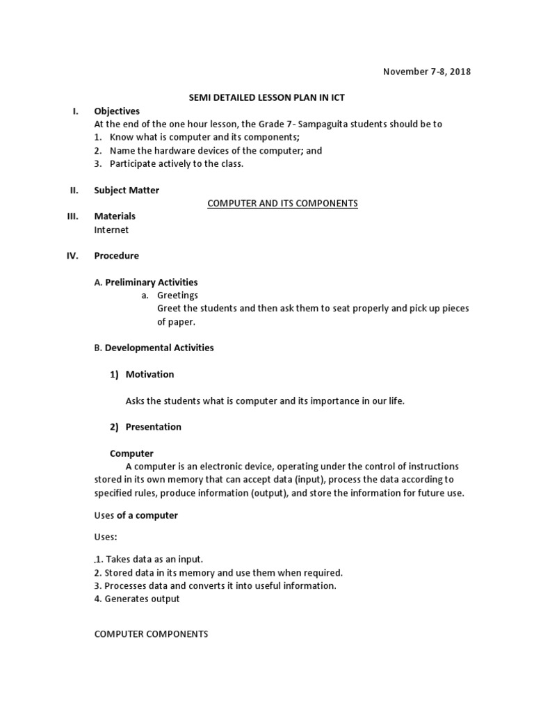 Basic Computer Grade 7 | PDF | Input/Output | Learning