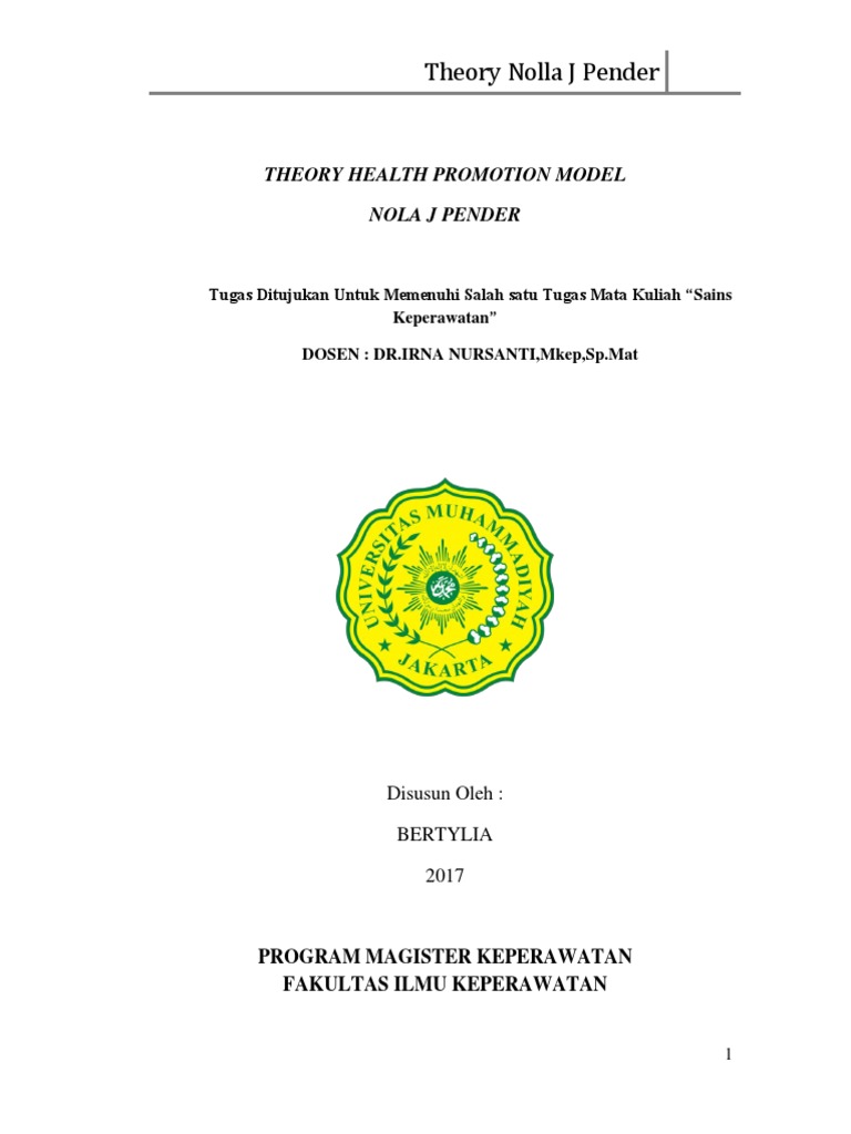 Teori Keperawatan Nolla J Pender | PDF