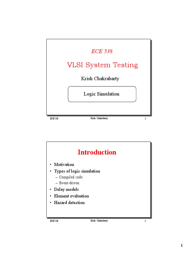 VLSI System Testing: Krish Chakrabarty Logic Simulation | Download Free ...