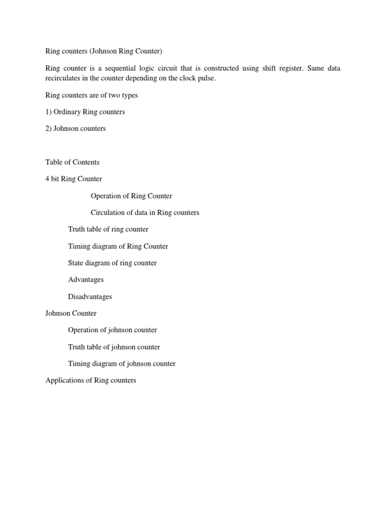 A Comprehensive Guide to Ring Counters and Johnson Counters: Their ...