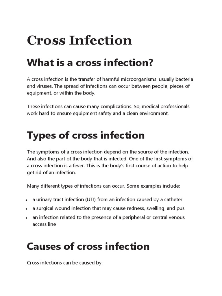 What Is A Cross Infection? | PDF | Infection | Antimicrobial Resistance