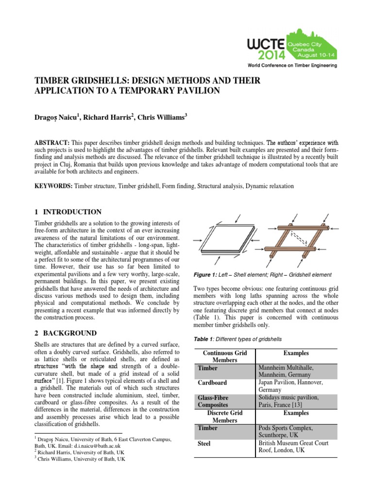 Timber Gridshells - Design Methods and T PDF | PDF | Lumber | Simulation