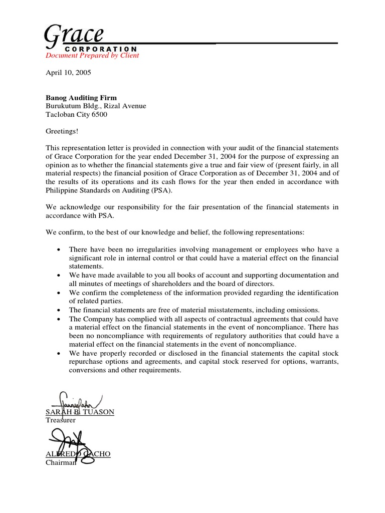 Client Representation Letter PDF | PDF