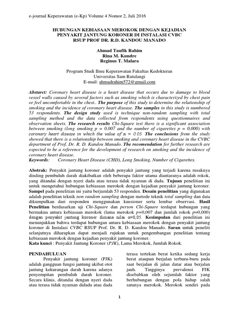 Jurnal Rokok Vs Jantung Koroner | PDF