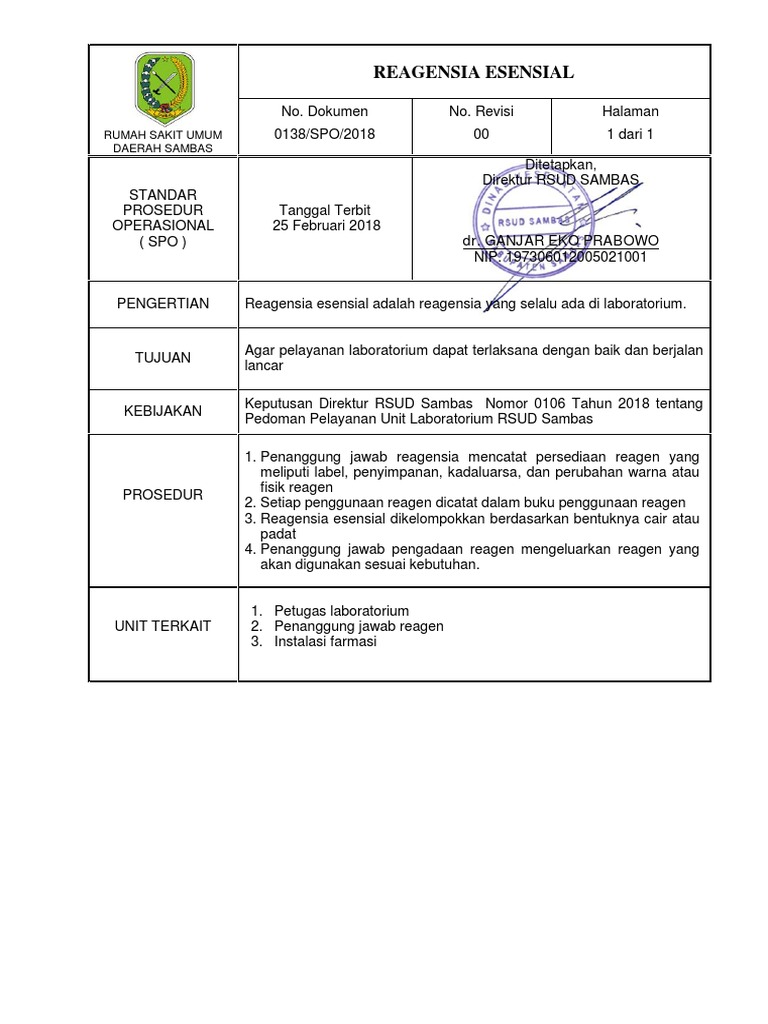 SPO Reagensia Esensial | PDF