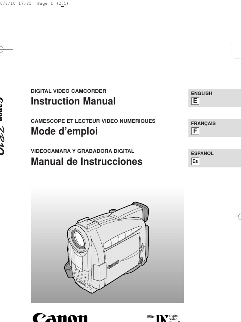 Instruction Manual: Digital Video Camcorder | PDF | Ac Power Plugs And ...