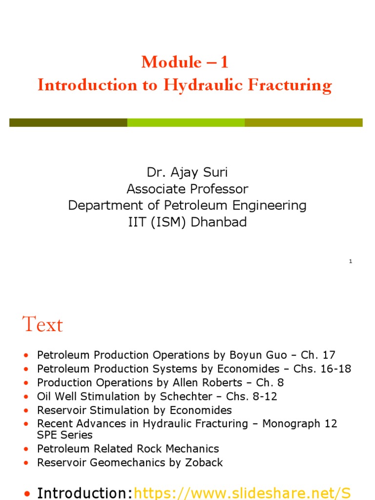 Module - 1 Introduction Hydraulic Fracturing | PDF | Hydraulic ...