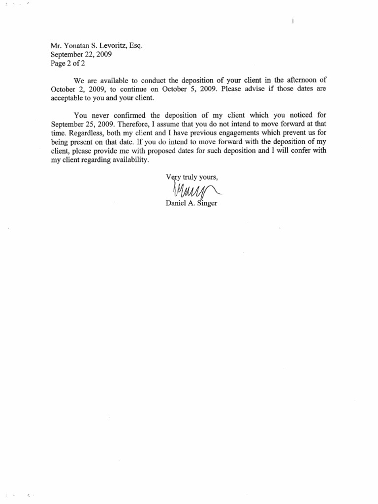 Yonatan Levoritz Refusing To Depose Respondent and Produce Petitioner ...
