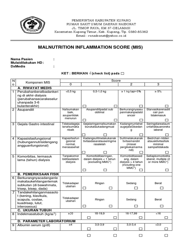 DRM 44 - Malnutrition Inflammation Score (Mis) | PDF