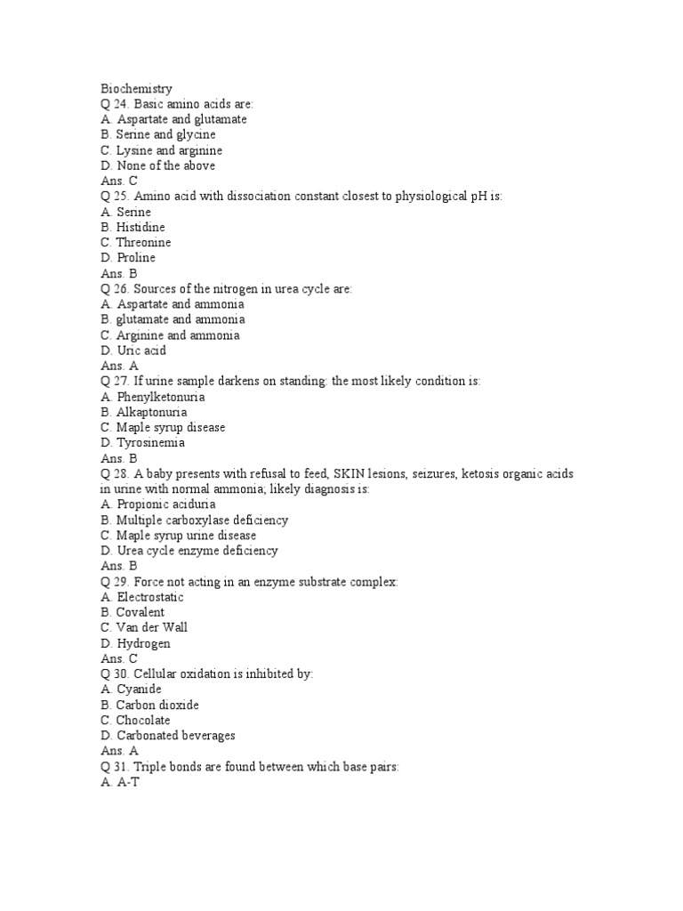 Biochemistry MCQs | PDF | Enzyme | Biochemistry