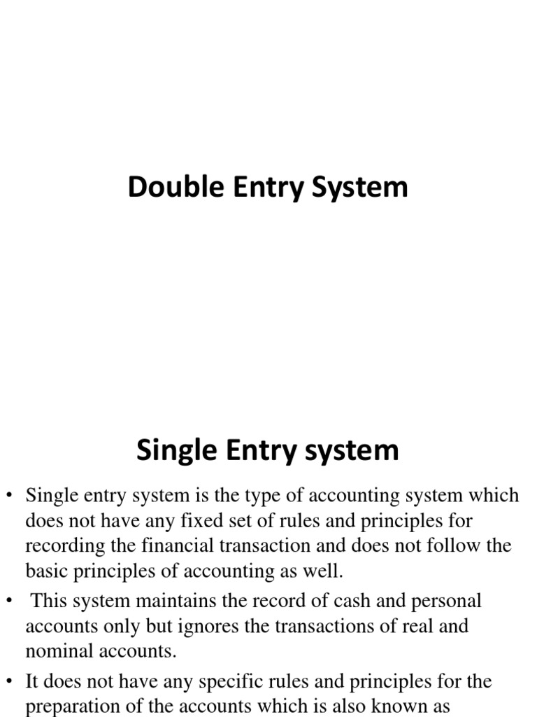 Double Entry System | PDF | Debits And Credits | Bookkeeping