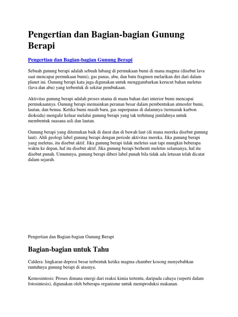 Struktur dan Proses Gunung Berapi | PDF