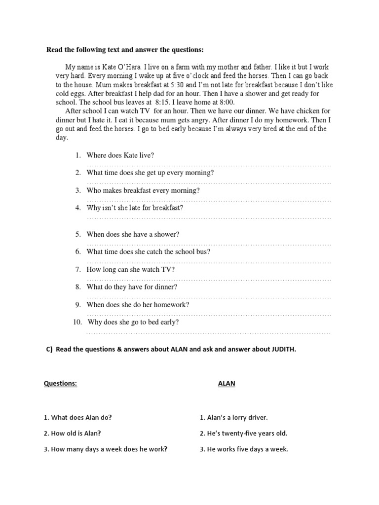 Present Simple Excercises | PDF