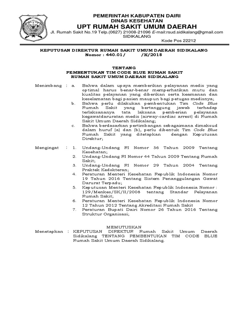 SK Tim Code Blue | PDF