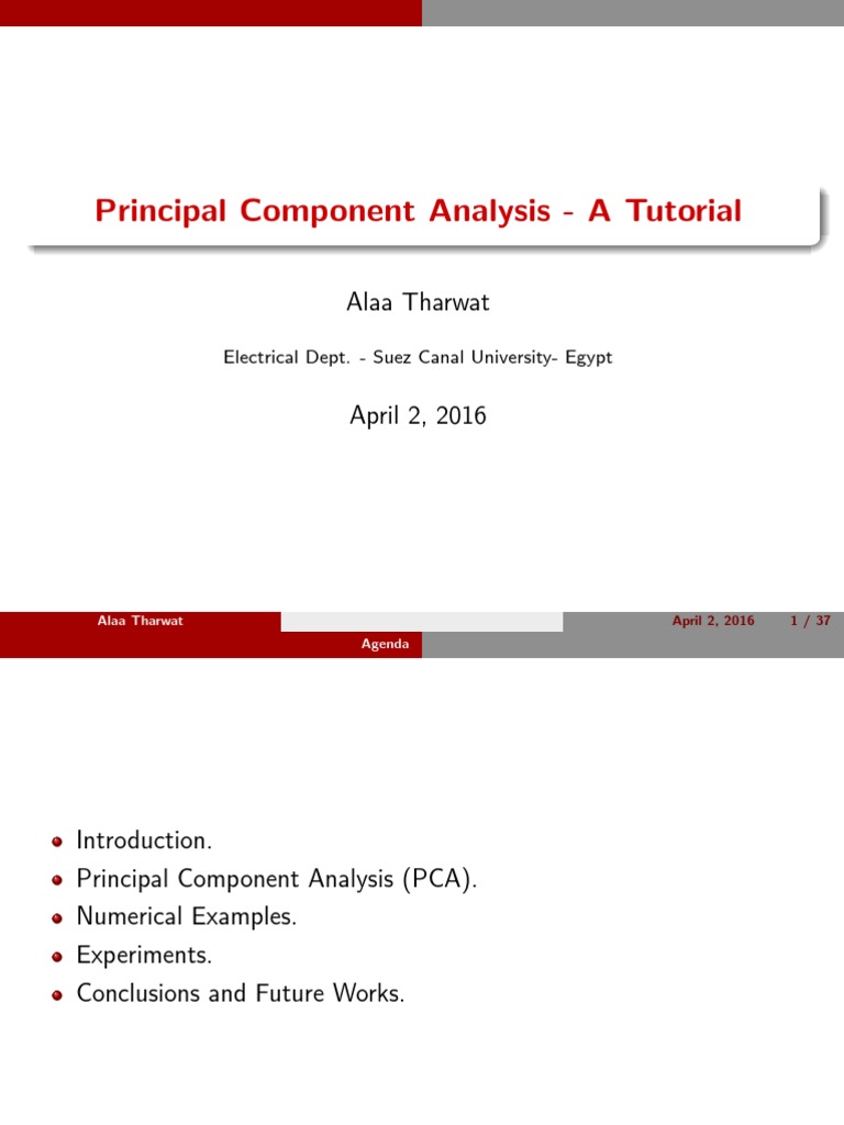 Principal Component Analysis - A Tutorial | PDF | Eigenvalues And ...