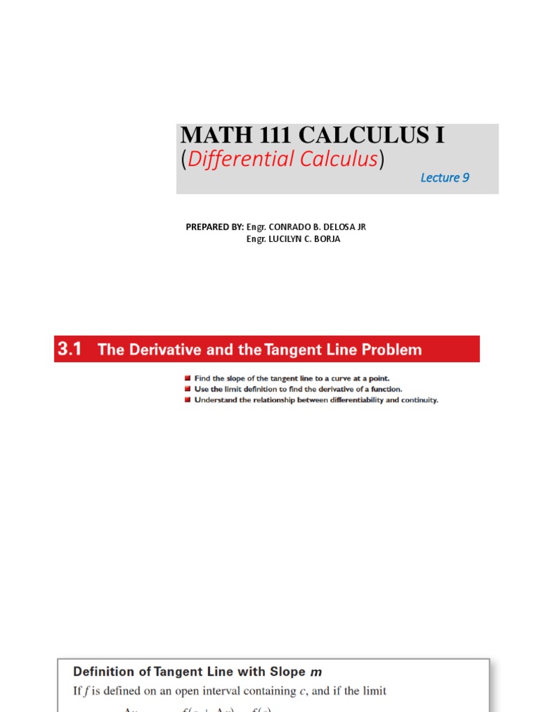 Math 111 Calculus I | PDF