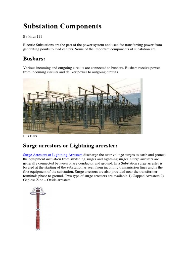 Substation Components | PDF | Electrical Substation | Insulator ...