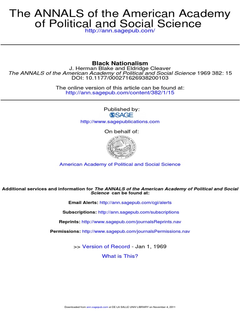 Black Nationalism by Herman Blake | PDF | Nationalism | Malcolm X