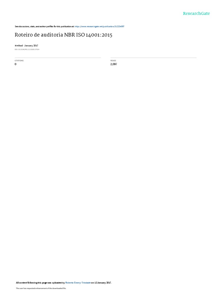 Check List ISO 14001 - 2015 | PDF | Auditoria interna | Ambiente natural Check List ISO 14001 - 2015 | PDF | Auditoria interna | Ambiente natural