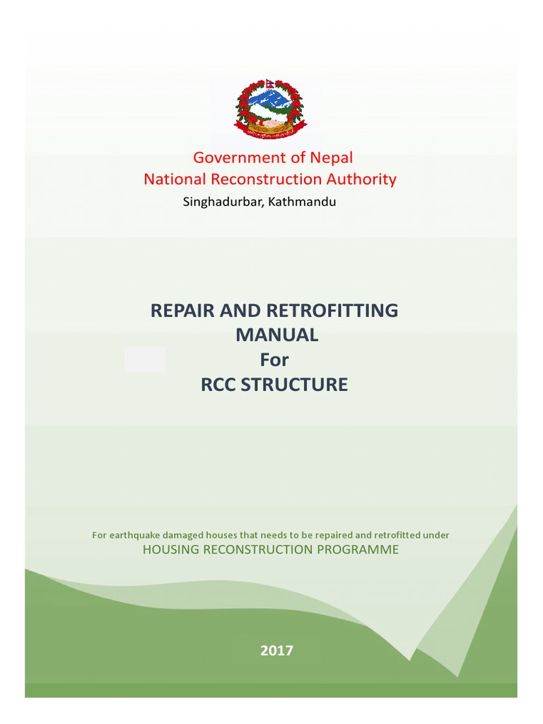 Repair and Retrofitting Manual For RCC Structure: Government of Nepal ...