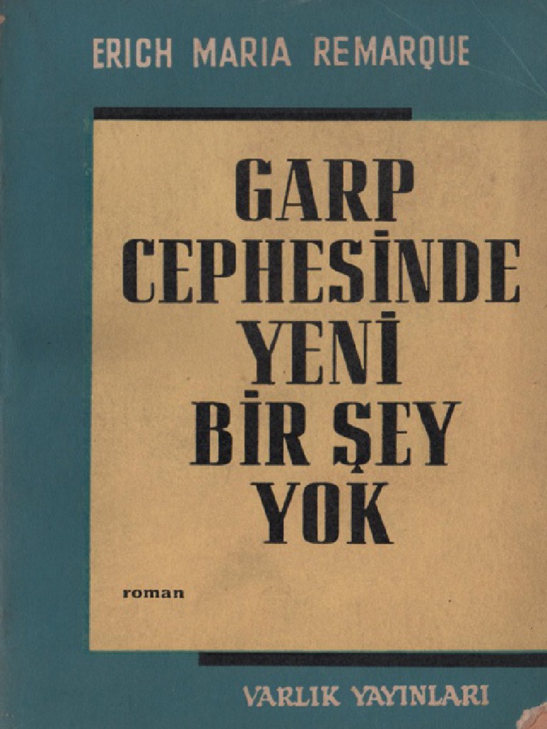 Erich Maria Remaque Bati Cephesinde Yeni Bir Sey Yok TR | PDF