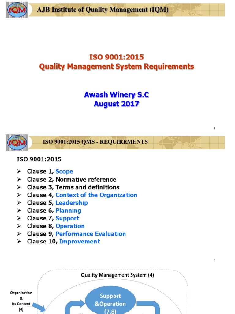 ISO 9001:2015 QMS Requirements Overview | PDF | Quality Management ...