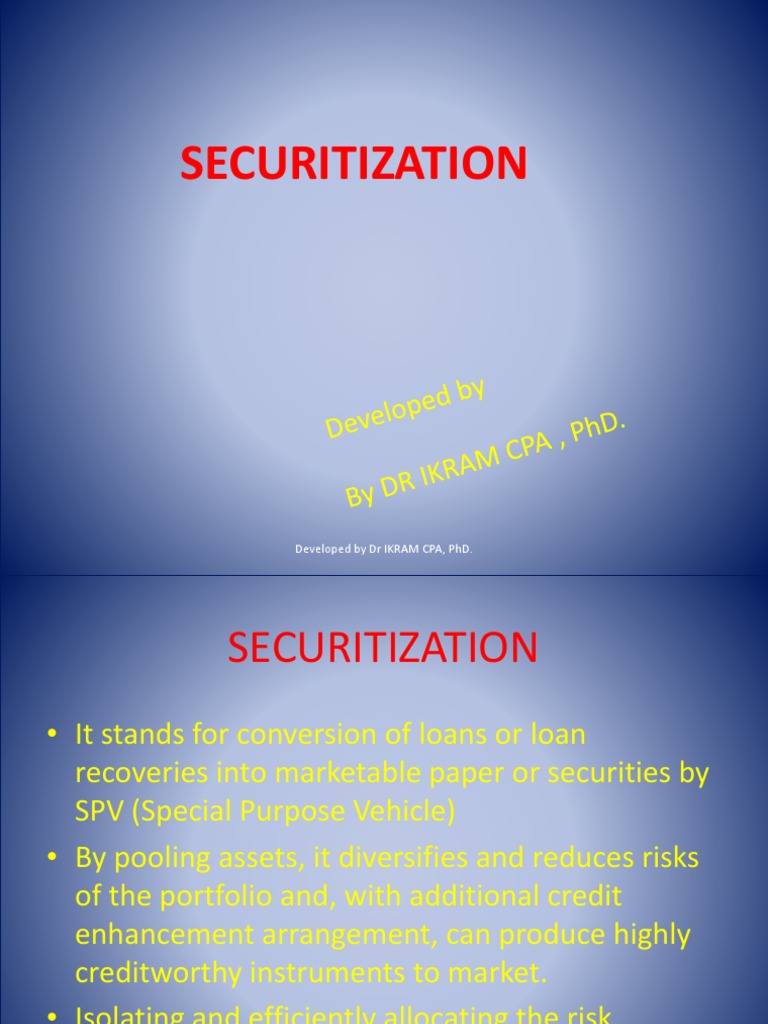 Securitization Explained | PDF | Securitization | Asset Backed Security