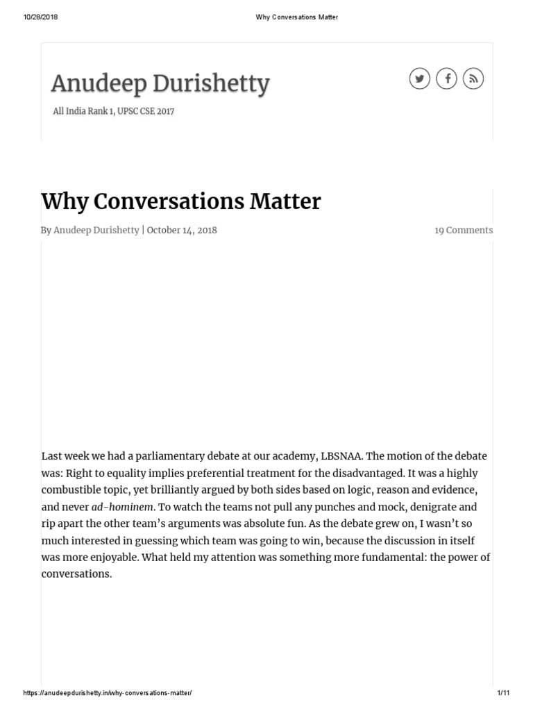 Why Conversations Matter | PDF