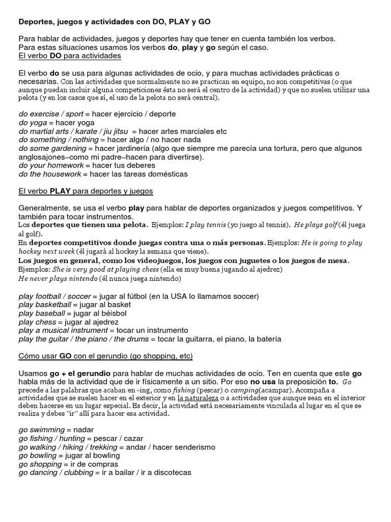 DO, PLAY y GO | PDF | Deportes | Ocio