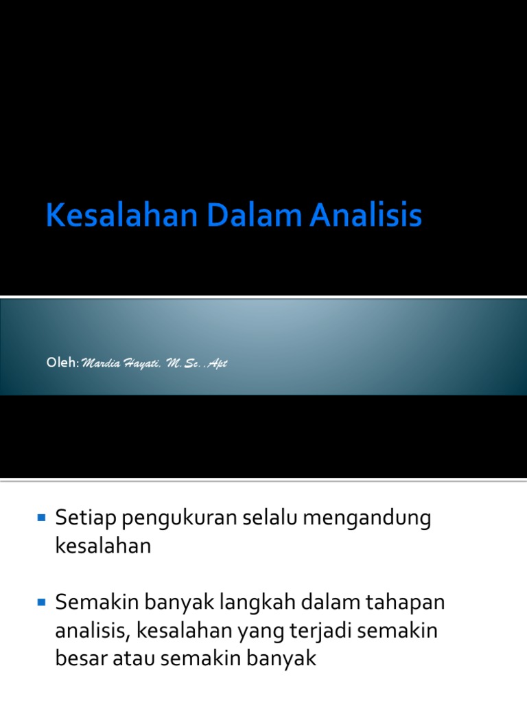 Kesalahan Dalam Analisis Pdf