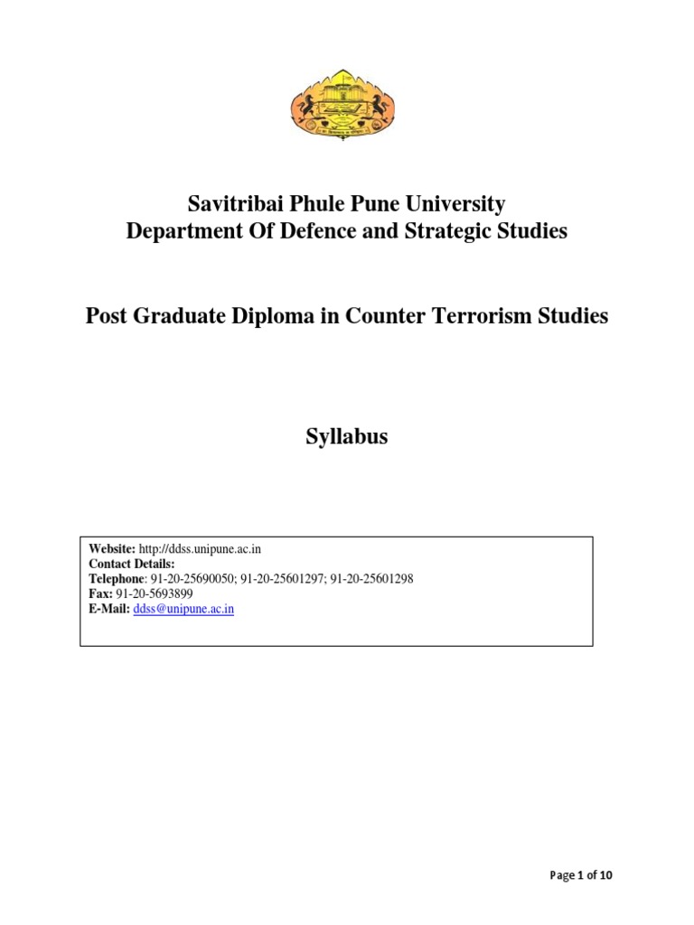 Diploma in Counter Terrorism Syllabus | PDF | Terrorism Financing ...