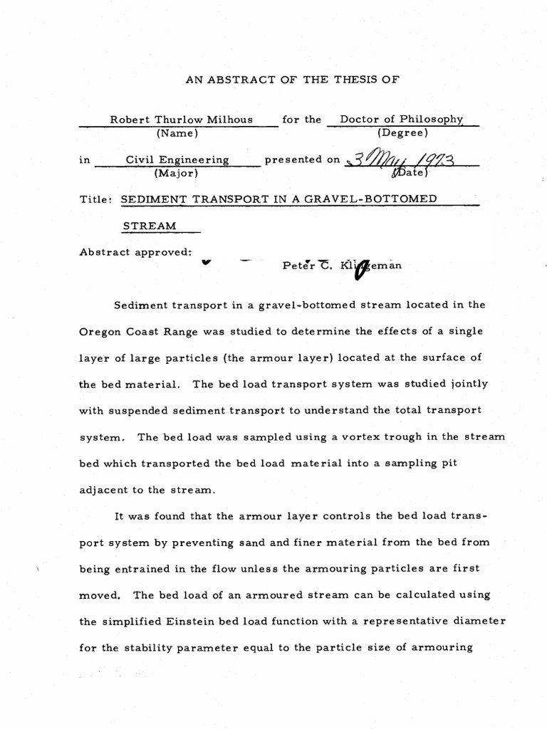 Milhous Robert T 1973 Redacted PDF | PDF | Sediment | Discharge (Hydrology)