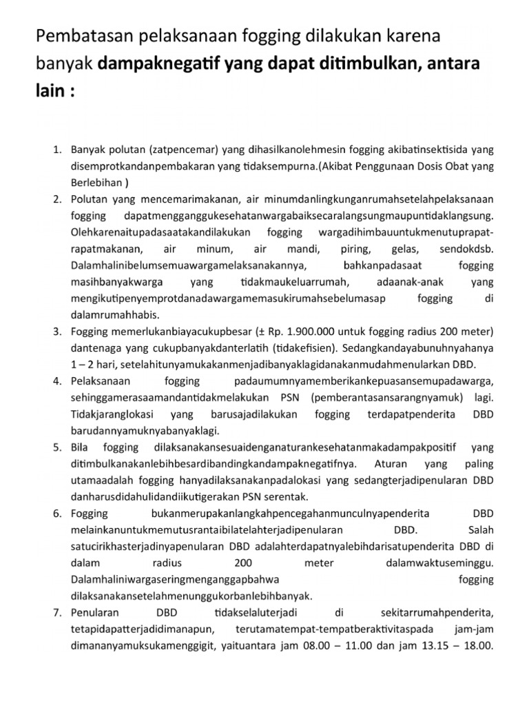 Dampak Fogging DBD | PDF