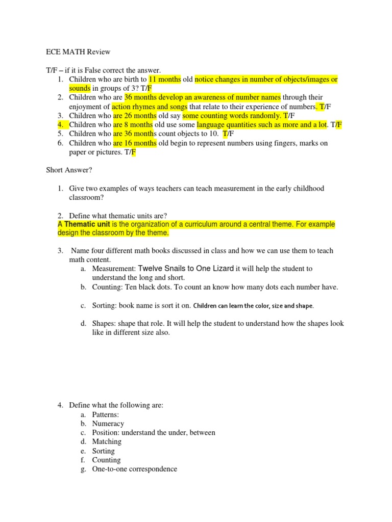 Ece Math Review Fwa | PDF | Career & Growth | Language Arts & Discipline