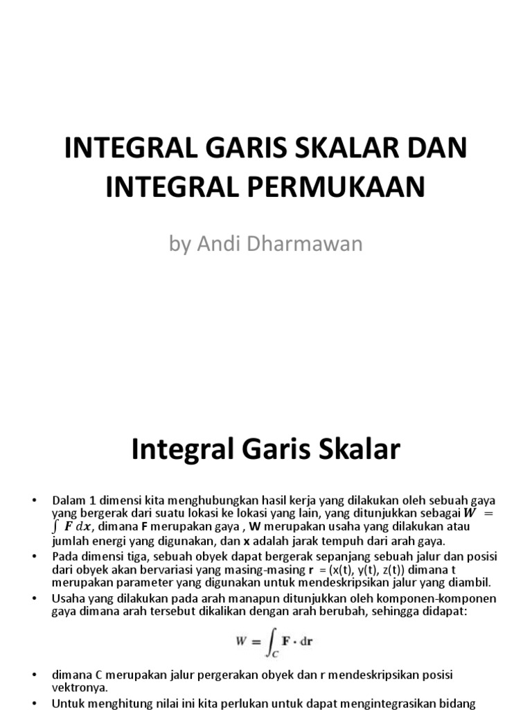 Integral Garis dan Permukaan Skalar | PDF