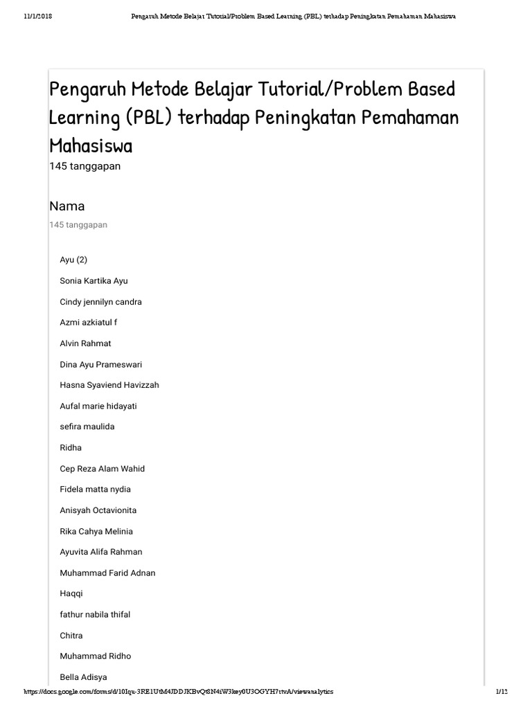 Pengaruh Metode Belajar Tutorial - Problem Based Learning (PBL) Terhadap Peningkatan Pemahaman ...