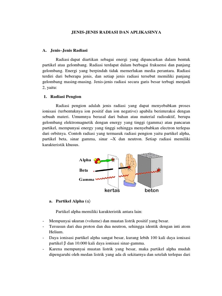 Jenis Radiasi dan Aplikasinya | PDF