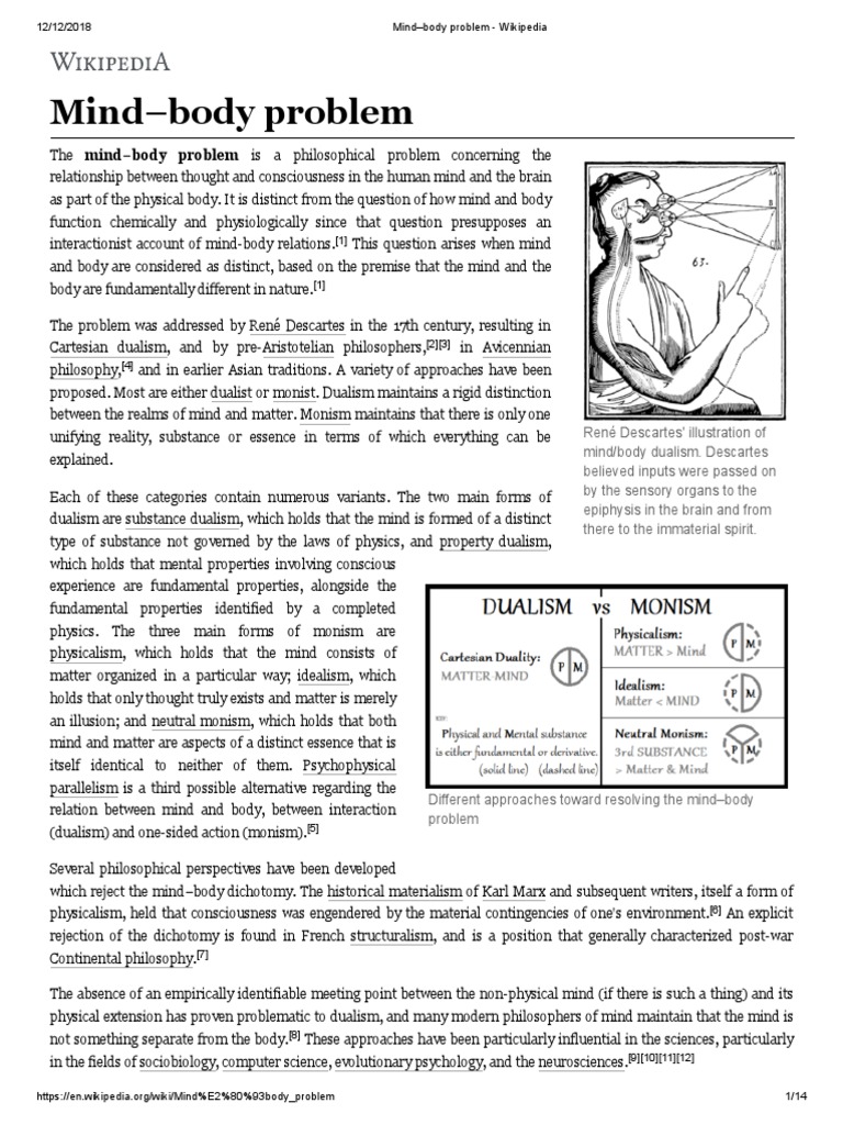 Mind–Body Problem | Mind–Body Problem | Consciousness
