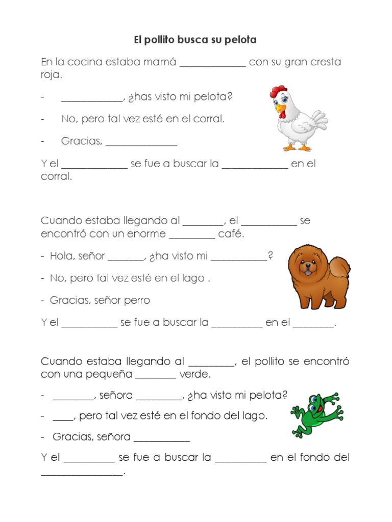 Actividad para Completar Pollito | PDF | Cocina, comidas y vino | Hogar ...