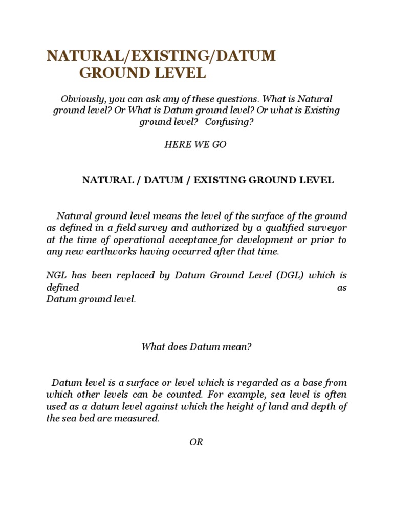 Natural or Existing Ground Level | PDF | Trees | Surveying