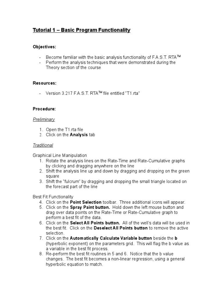 Tutorial 1 - Basic Program Functionality: Objectives | PDF | Regression Analysis | Applied ...