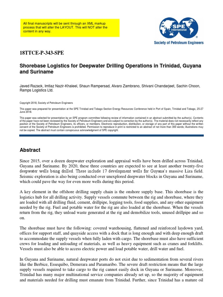 SPE Paper 2018 Final | PDF | Drilling Rig | Cargo