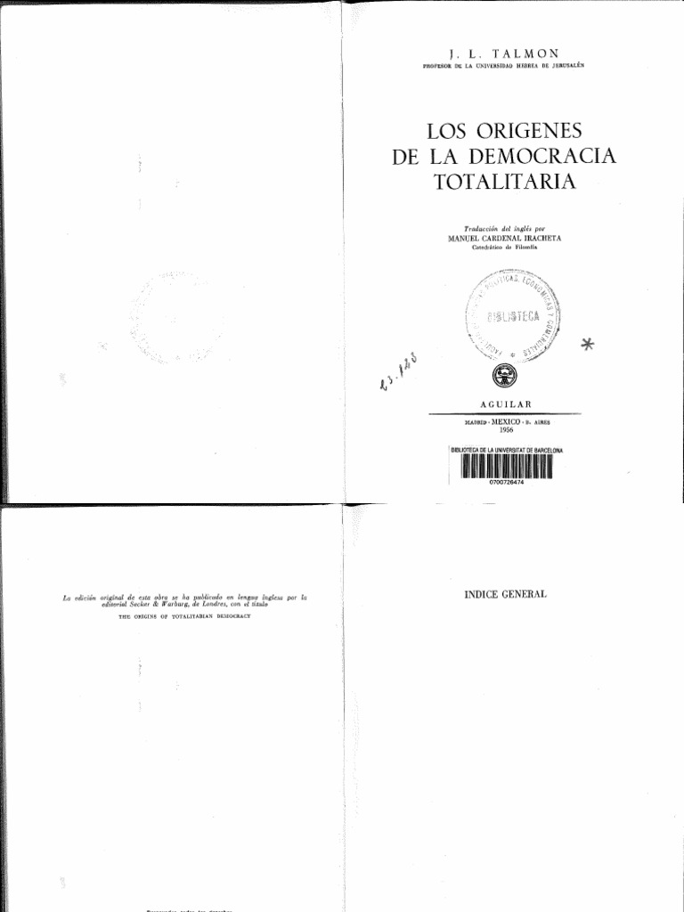J.L Talmon - Los Origenes de La Democracia Totalitaria | PDF