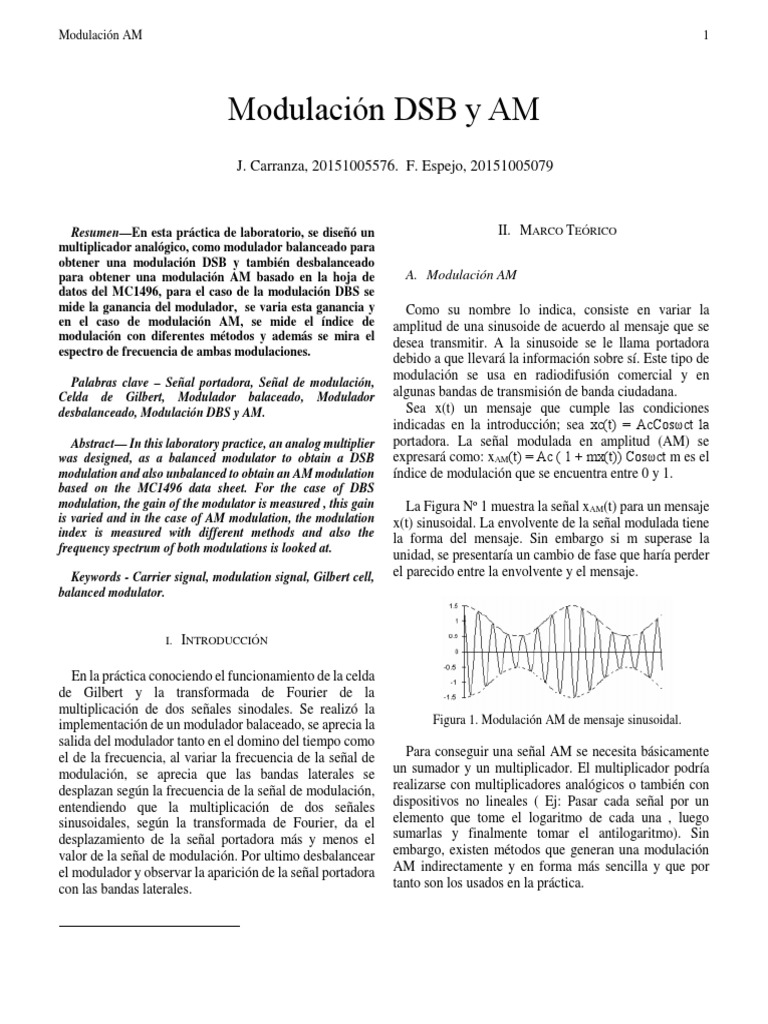 Modulación DSB y AM | PDF | Modulación | Inalámbrico